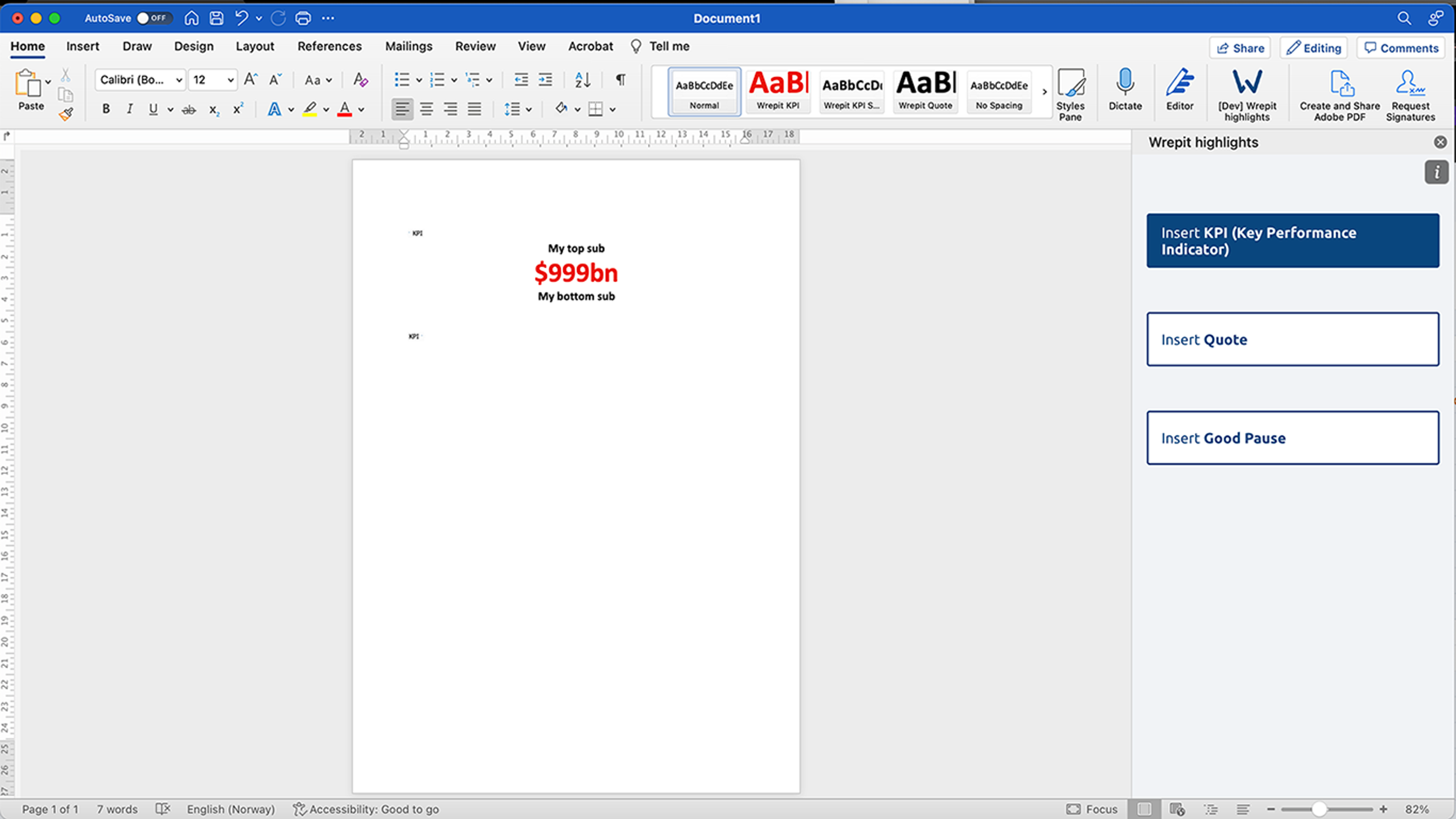 Wrepit Highlights: MS Word Add-in